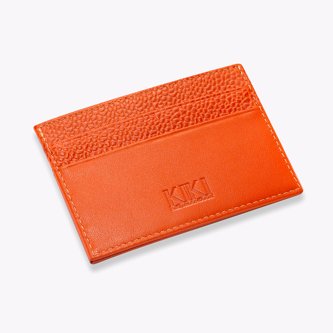 Orange Leather Card Holder – Kiki McDonough