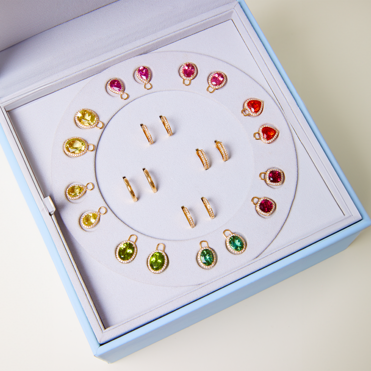 Lavender Amethyst, Blue Topaz and Diamond Surround Cluster Drops – Kiki ...