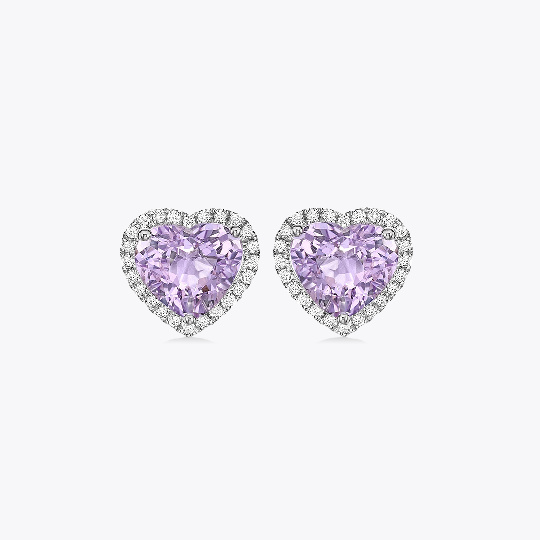 Grace Heart Lavender Amethyst and Diamond Stud Earrings – Kiki McDonough