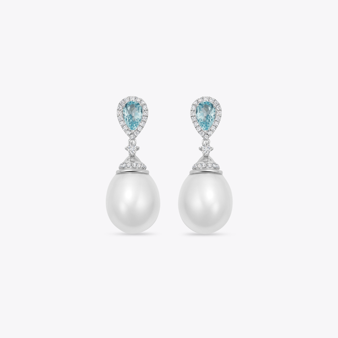 Pearl Blue Topaz and Diamond Pear Earrings – Kiki McDonough