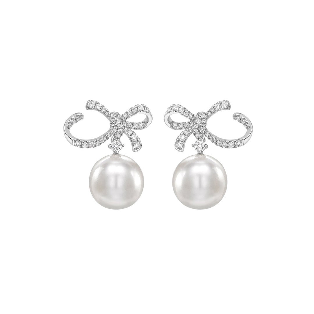 Pearl and Diamond Bow Earrings – Kiki McDonough